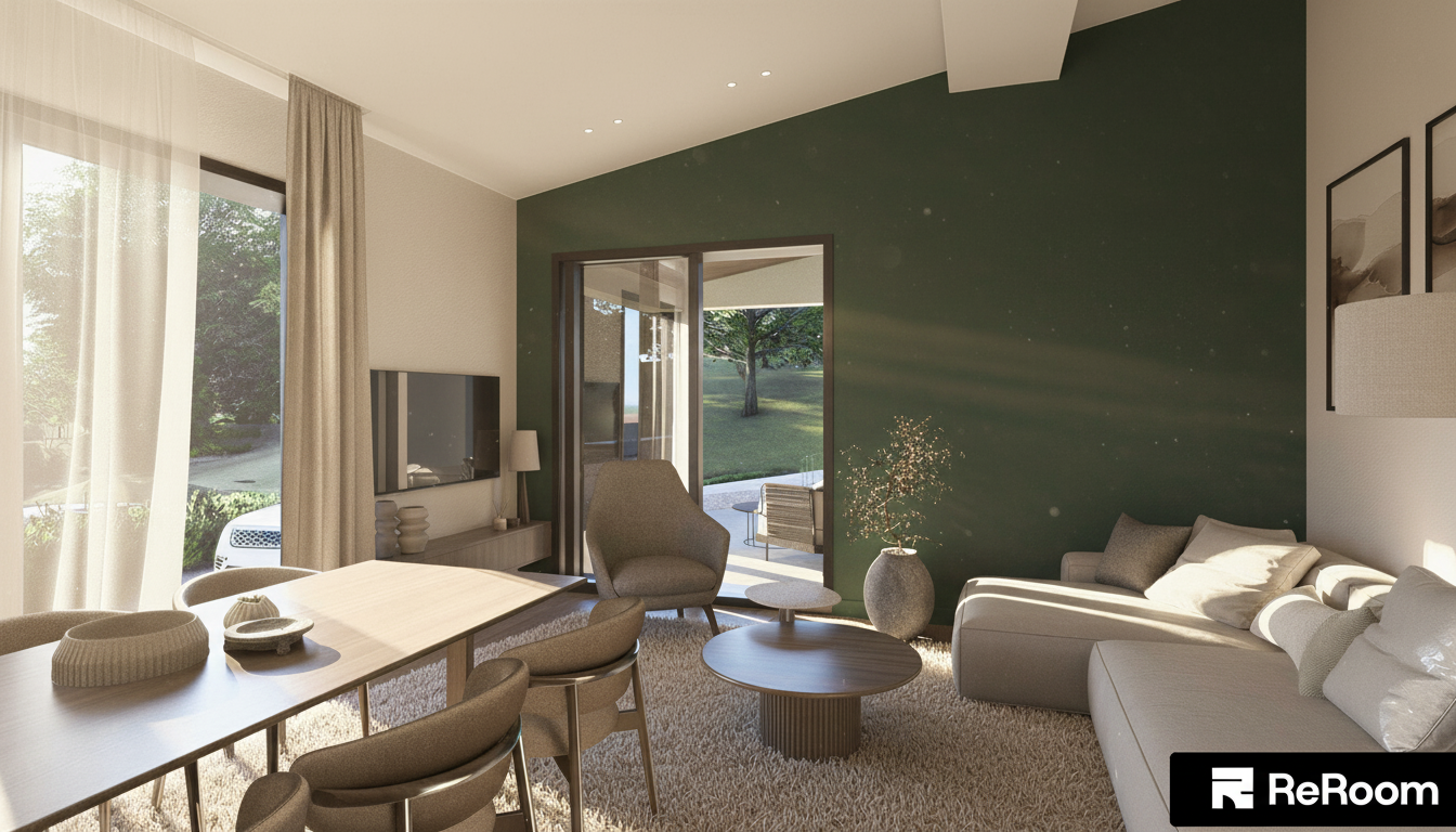 Living Room in Modern Fusion Style - ReRoom AI