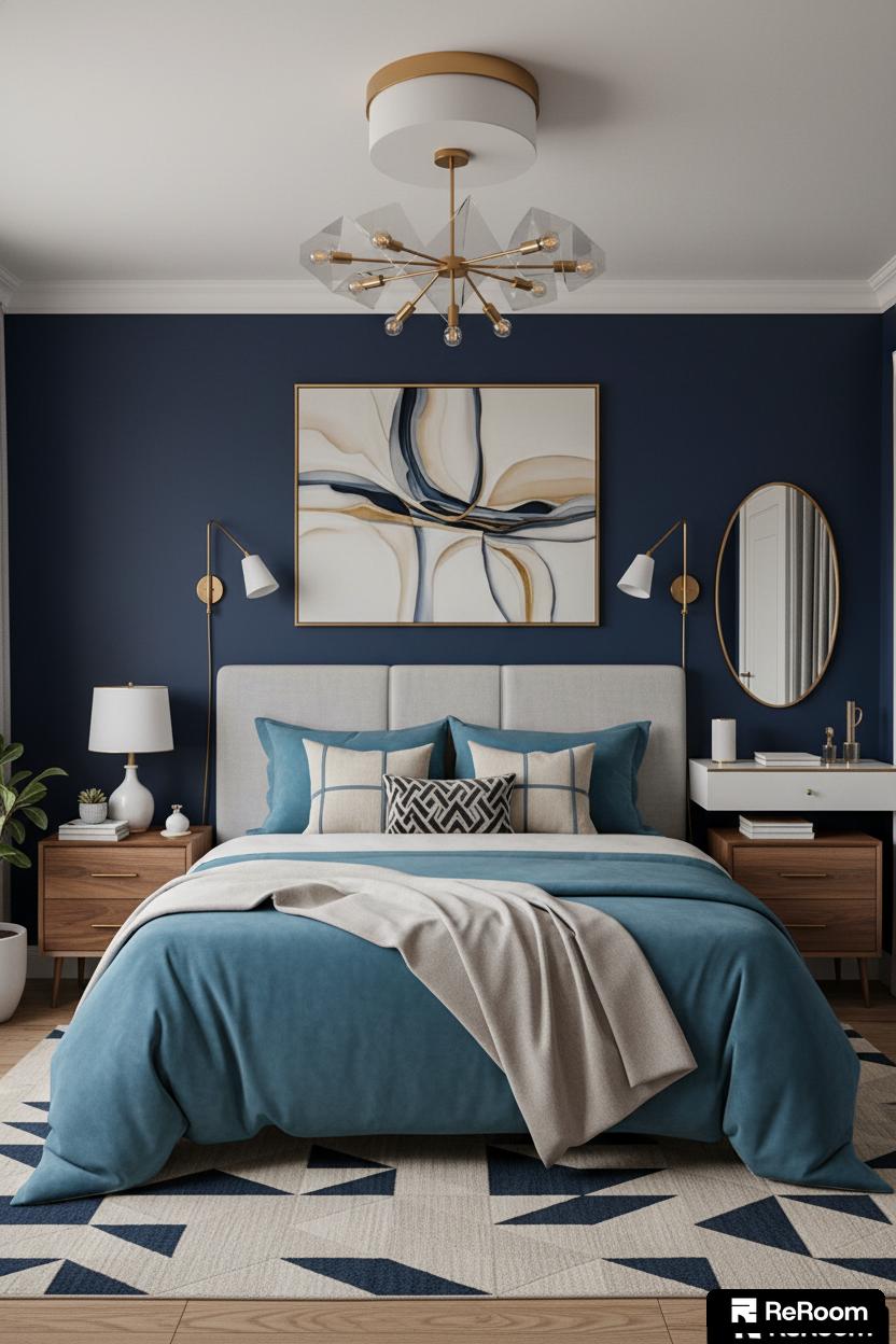 Bedroom in Modern Fusion Style - ReRoom AI