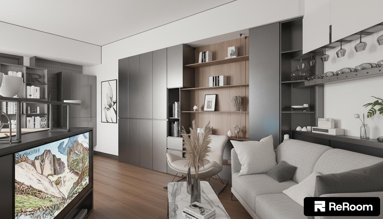 Living Room in Modern Fusion Style - ReRoom AI