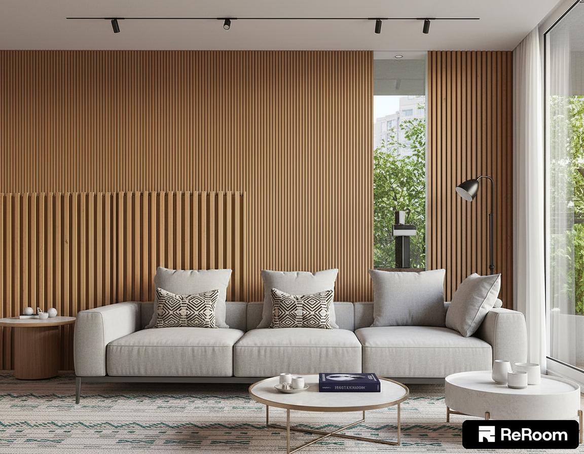 Living Room in Modern Fusion Style - ReRoom AI
