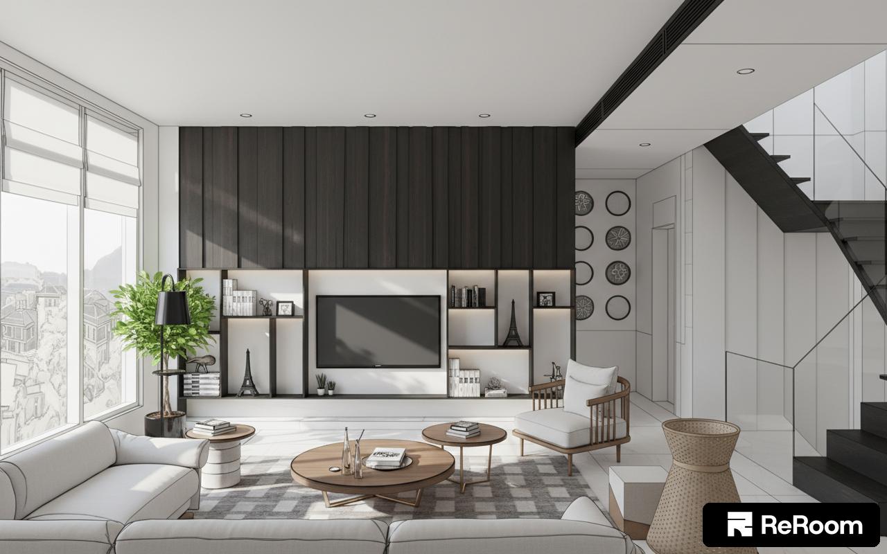 living-room en estilo modern-fusion - ReRoom AI